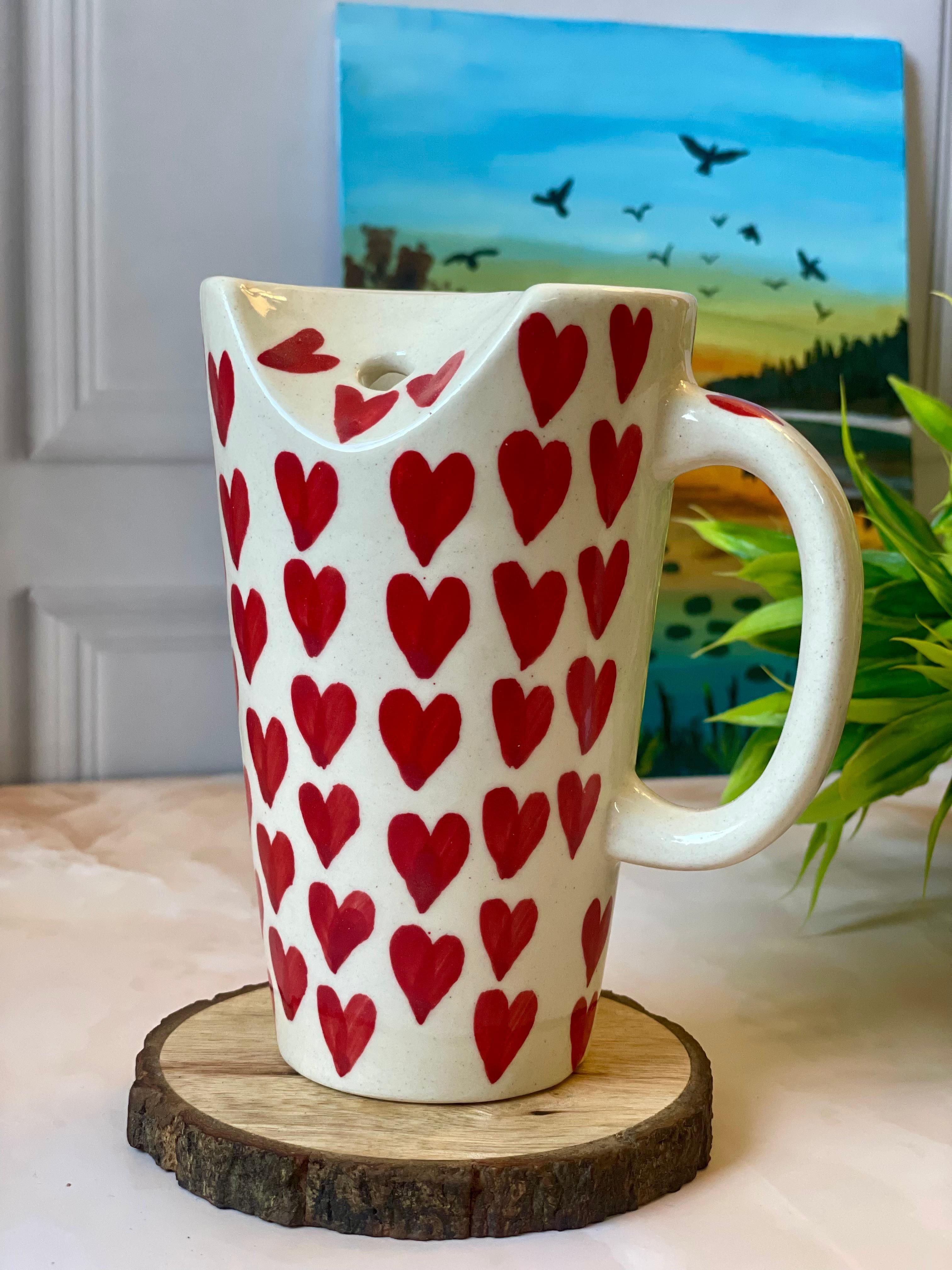 GULCASA SIPPER RED HEART TRENDY COFFE/TEA/SHAKE CERAMIC MUG FOR GIFTING ...